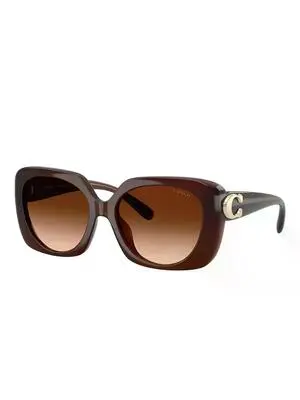 COACH Logo-plaque Square Sunglasses - Brown