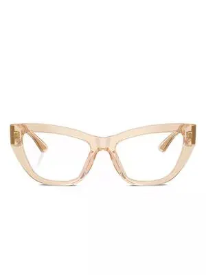 Dolce & Gabbana Lace-detail Cat-eye Glasses - Brown