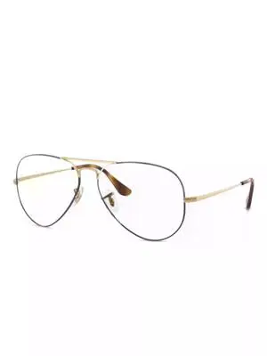 Ray-ban Metal Pilot-frame Glasses - Black