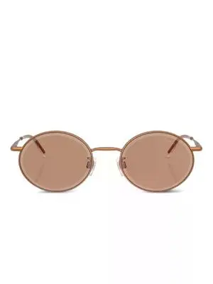 Giorgio Armani Oval-frame Metal Sunglasses - Gold