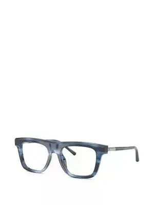 Dolce & Gabbana Striped Square-frame Glasses - Blue