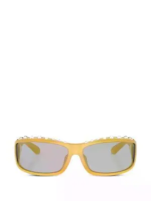 SWAROVSKI Crystal-embellished Rectangle-frame Sunglasses - Yellow