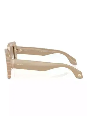 Giorgio Armani Striped Oversized-frame Sunglasses