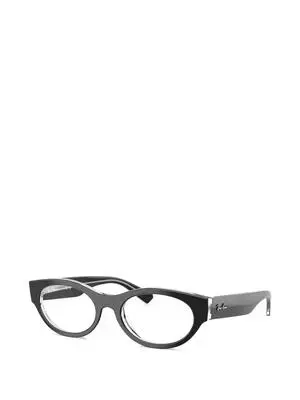 Ray-ban Oval-frame Glasses - Black