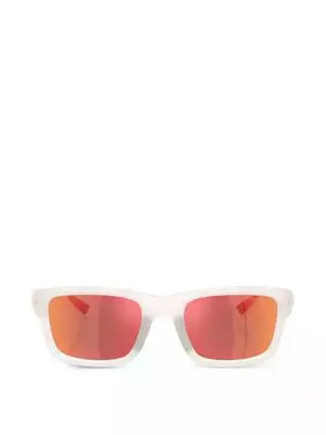 Prada Frosted-effect Rectangle-frame Sunglasses - White
