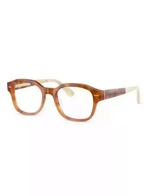 Brunello Cucinelli Rectangle-frame Glasses - Brown