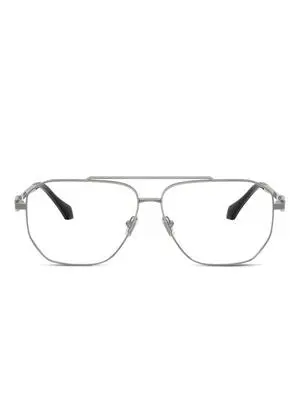 Versace Metal-frame Rectangle Glasses - Grey