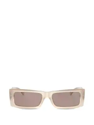 JIMMY CHOO Rectangle-frame Sunglasses - Neutrals