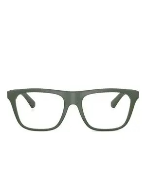 Burberry Check-patterned Detail Square Glasses - Green