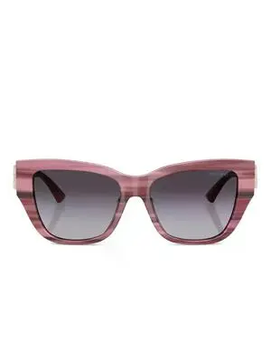 JIMMY CHOO Striped Crystal-embellished Sunglasses - Pink