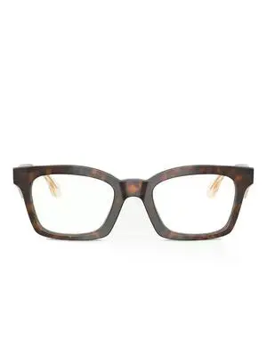 Giorgio Armani Tortoiseshell-effect Rectangle-frame Glasses - Brown