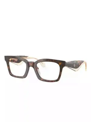 Giorgio Armani Tortoiseshell-effect Rectangle-frame Glasses