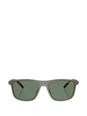 Armani Exchange Matte-finish Rectangle-frame Sunglasses - Green