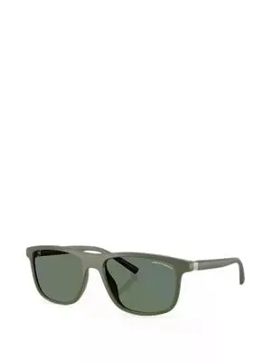 Armani Exchange Matte-finish Rectangle-frame Sunglasses