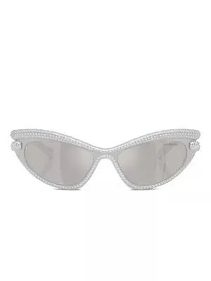 SWAROVSKI Crystal-embellished Cat-eye Frame Sunglasses - Silver