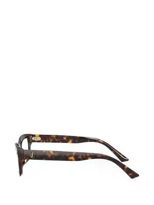 JIMMY CHOO Rectangle-frame Glasses - Brown