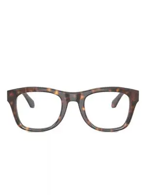 Giorgio Armani Tortoiseshell Rectangle Glasses - Brown