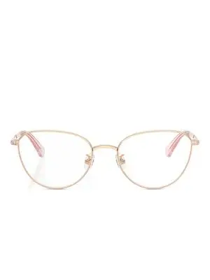 SWAROVSKI Crystal-embellished Round Glasses - Gold