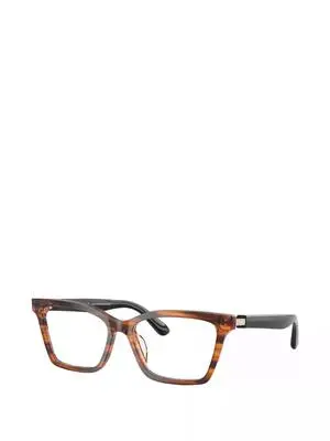Emporio Armani Striped Rectangle-frame Glasses