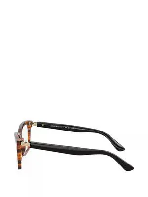 Emporio Armani Striped Rectangle-frame Glasses