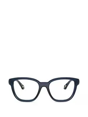 Moncler Shiny Oval-frame Glasses Blue