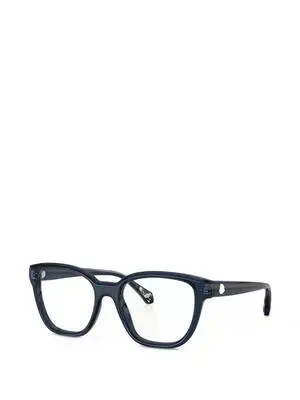 Moncler Shiny Oval-frame Glasses - Blue