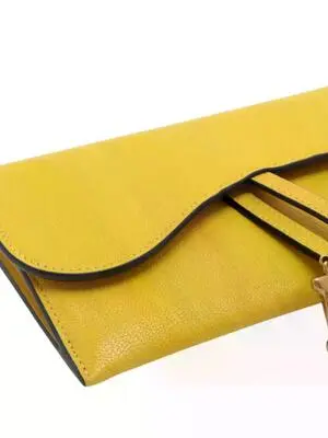 Dior Calfskin Saddle Wallet On Chain Crossbody Bag - Yellow