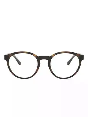 Emporio Armani Clip-on Round Frame Sunglasses - Brown