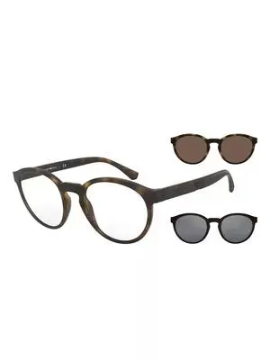 Emporio Armani Clip-on Round Frame Sunglasses