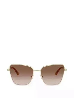 JIMMY CHOO Glitter-detail Square-frame Sunglasses - Gold
