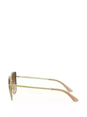 JIMMY CHOO Glitter-detail Square-frame Sunglasses