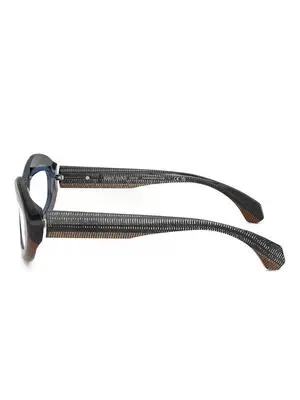 ALAIN MIKLI Oval Frame Eyeglasses - Blue