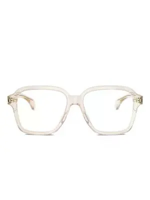 Moncler Transparent Geometric Frame Glasses