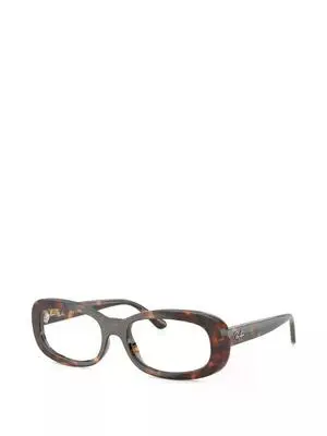 Ray-ban Havana Oval-frame Eyeglasses