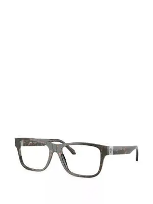 Versace Tortoiseshell-effect Rectangle-frame Glasses - Brown