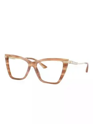 JIMMY CHOO Striped Butterfly Eyeglasses