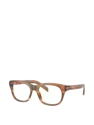 Prada Striped-effect Cat-eye Glasses