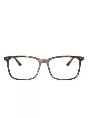 Giorgio Armani Rectangle Glasses - Brown