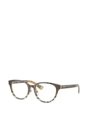 Burberry Check Round Glasses - Brown
