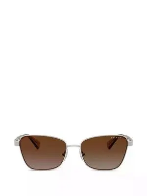 POLO RALPH LAUREN EYEWEAR Shiny Woven Square-frame Sunglasses - Silver