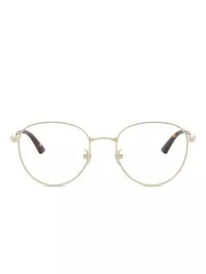 JIMMY CHOO Embellished Round-frame Glasses - Gold