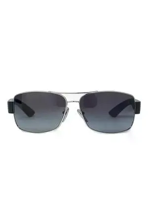 Prada Logo Hinges Square Sunglasses - Silver