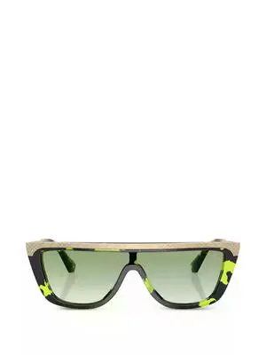Burberry Check-engraved Shield-frame Sunglasses