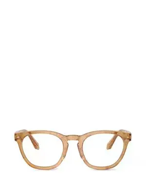 Giorgio Armani Tortoiseshell-effect Round-frame Glasses - Neutrals