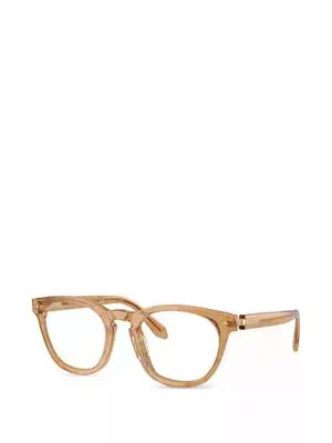 Giorgio Armani Tortoiseshell-effect Round-frame Glasses