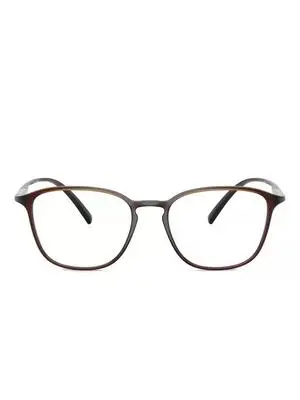 Giorgio Armani Metal-frame Rectangle Glasses - Brown