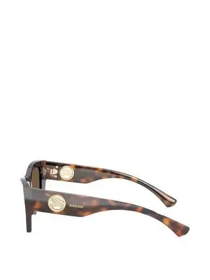 Burberry Tortoiseshell-effect Rectangle-frame Sunglasses