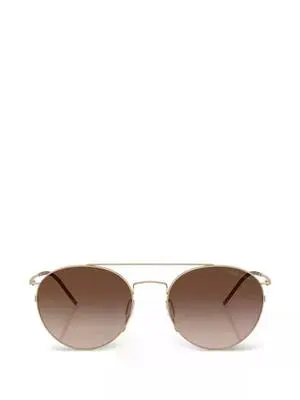 Giorgio Armani Double-bridge Round Sunglasses - Gold