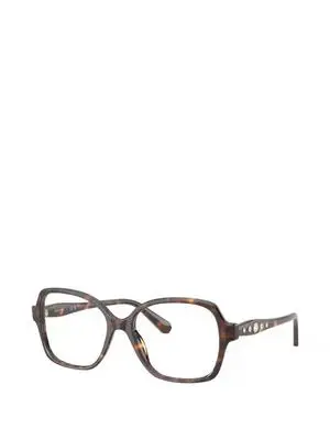 SWAROVSKI Tortoiseshell Effect Crystal-embellished Full Rim Glasses