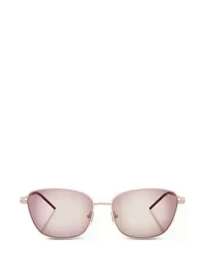 Emporio Armani Logo-plaque Rectangle-frame Sunglasses - Pink